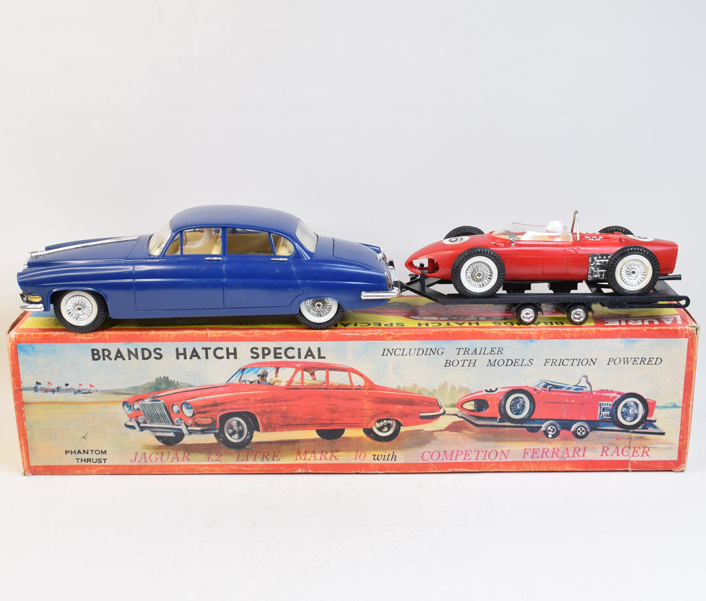 Laurie Toys Brands Hatch Set Jaguar Mk10 Trailer & Ferrari Virtually M – JK DIE-CAST MODELS