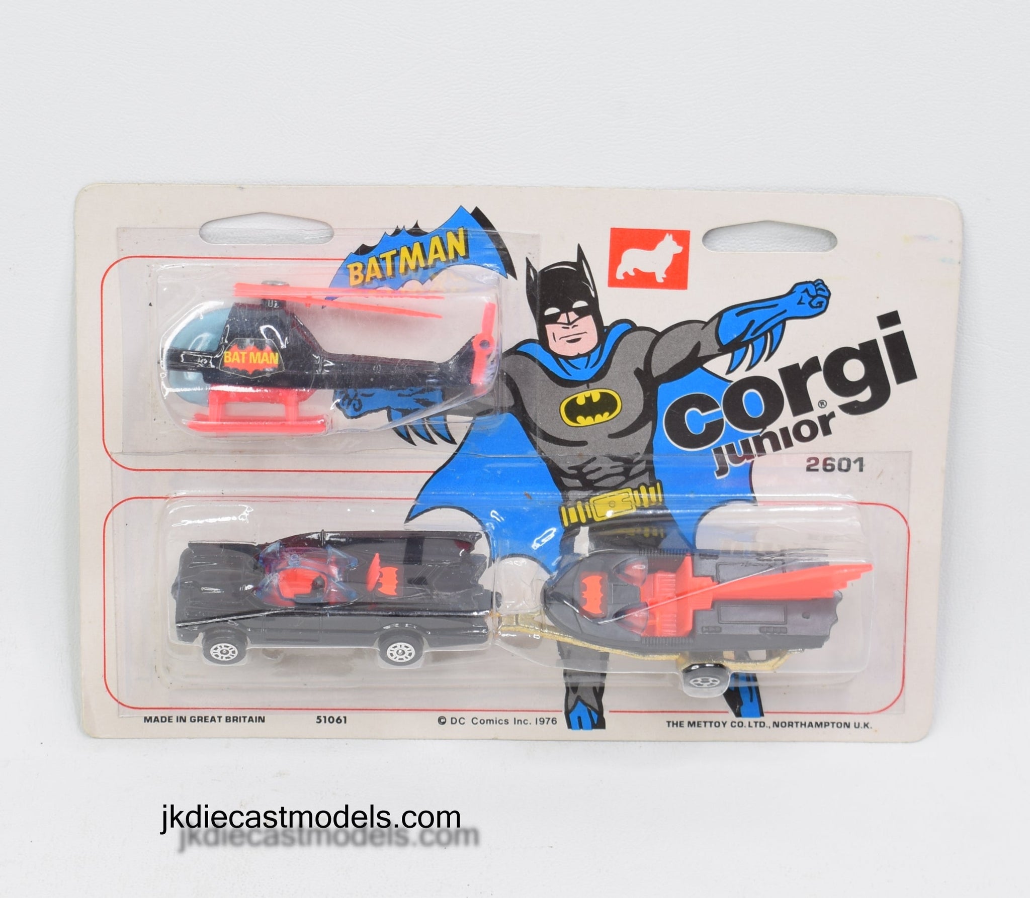 Corgi Juniors No. 2601 Batmobile, Batboat & Batcopter MOC ''The Winche ...
