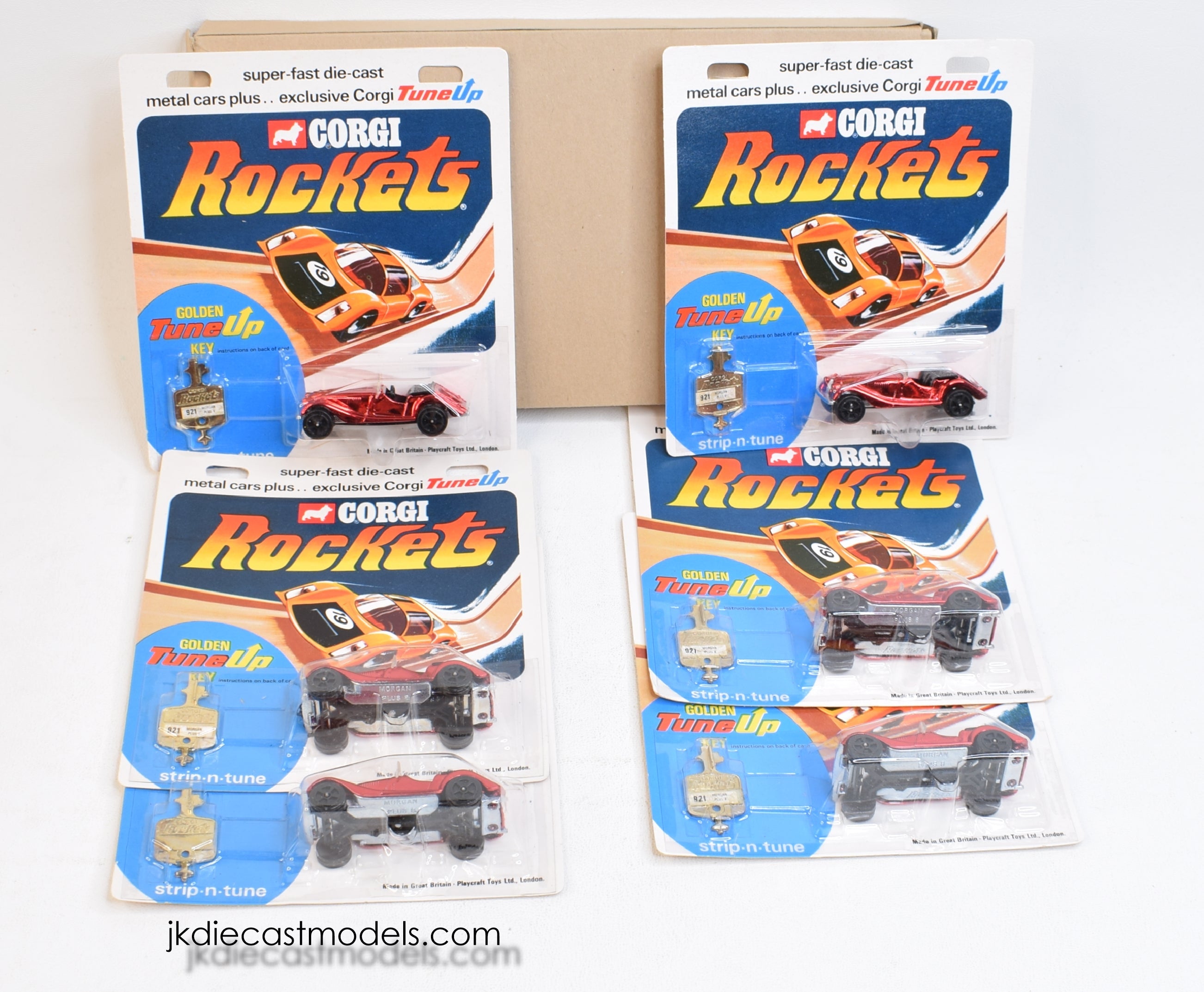 Trade sleeve of 6 Corgi Rockets 921 Morgan's Mint/Lovely card & bliste ...