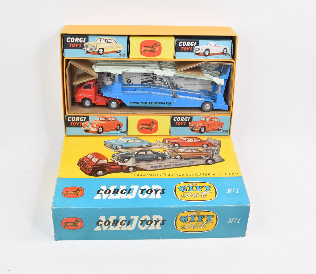 Corgi Toys Gift set 1 Carrimore Transporter with four cars Virtually M ...