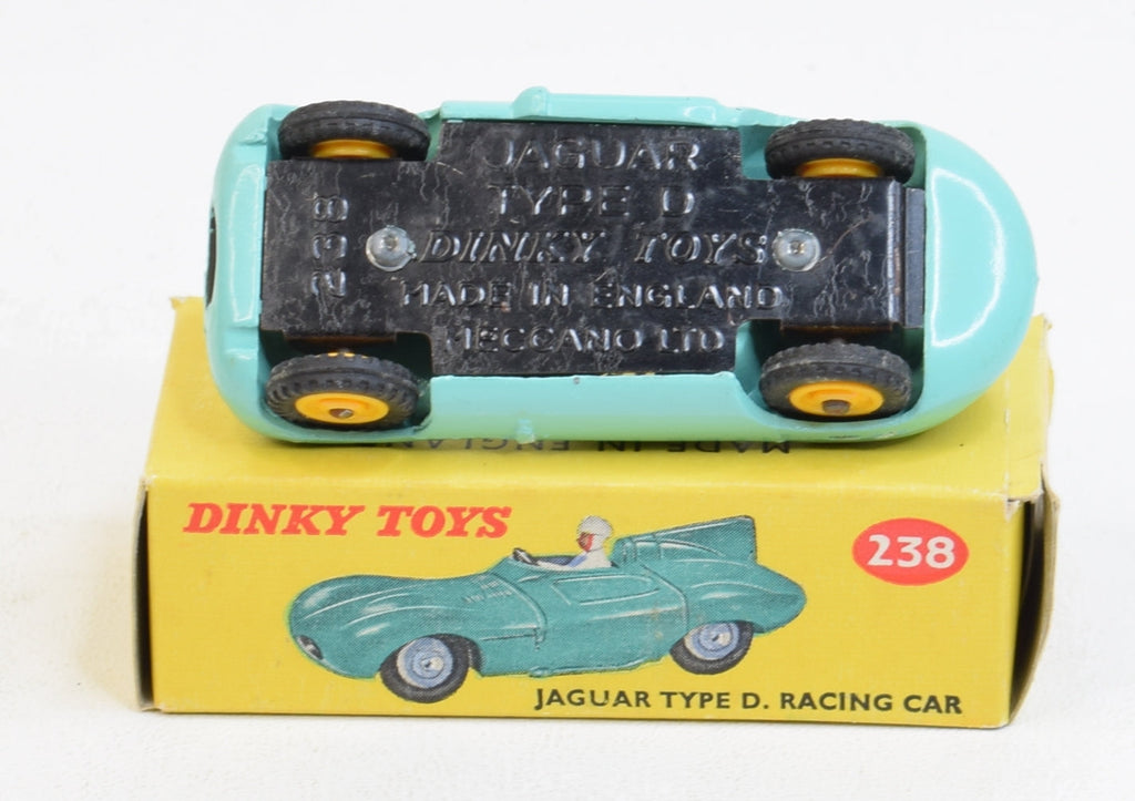 Dinky Toys 238 D type Jaguar Virtually Mint/Boxed (Yellow plastic hubs ...
