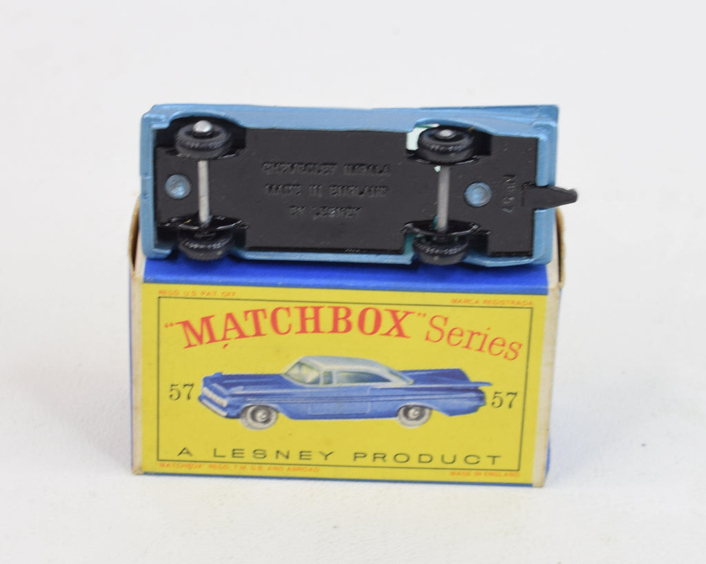Matchbox Lesney 57 Chevrolet Impala BPW/ D box Virtually Mint/Lovely b ...