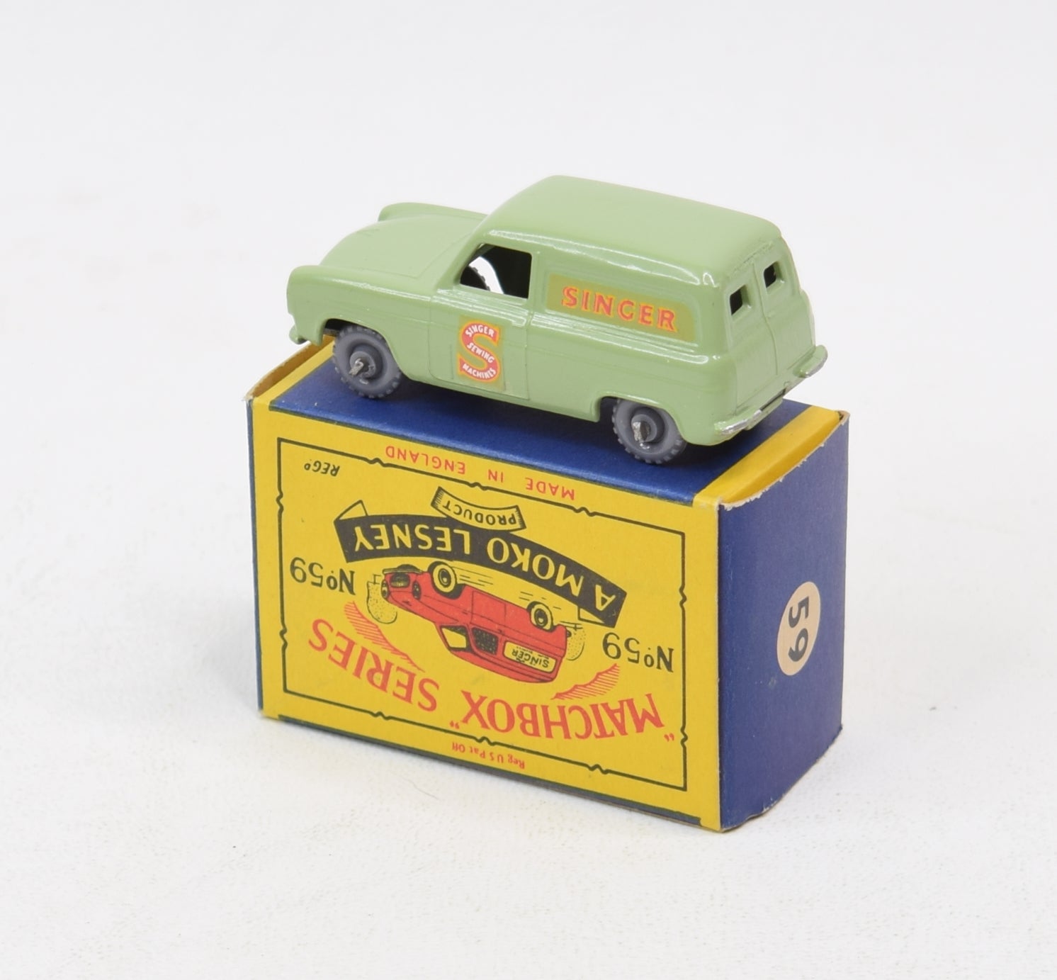 Matchbox Lesney 59 Singer van GPW/B3 (Light green) Mint/Nice box – JK ...