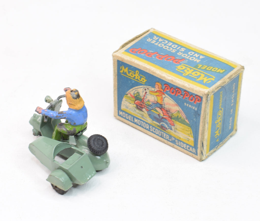Green Moko Pop-Pop Scooter with Sidecar Very Near Mint/Boxed – JK DIE ...