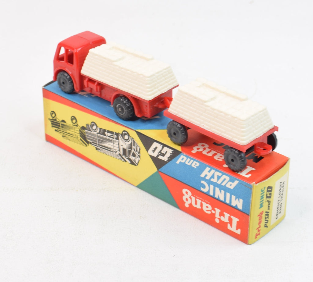 Tri-ang Minic Push & Go Cement Lorry & Trailer Virtually Mint/Lovely b ...