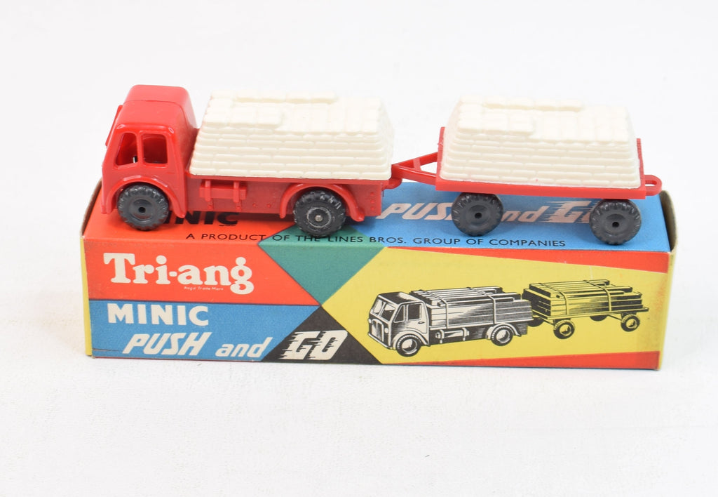Tri-ang Minic Push & Go Cement Lorry & Trailer Virtually Mint/Lovely b ...