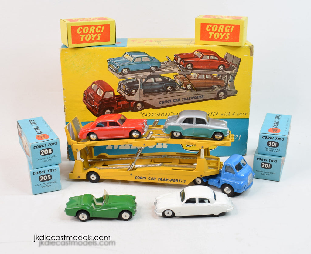 Corgi Toys Gift set 1 Carrimore Transporter with four cars Virtually M ...