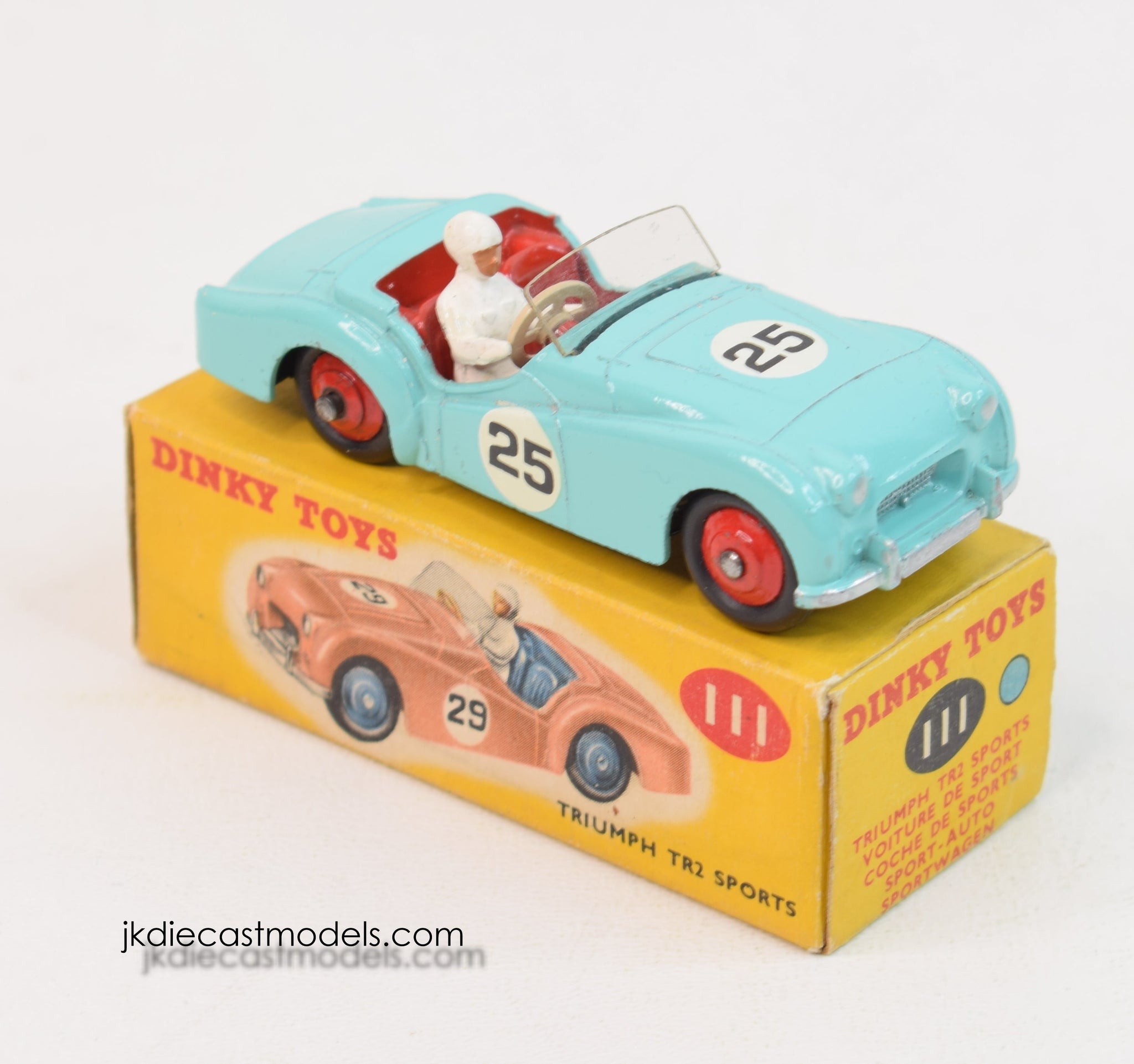 Dinky toys 111 Triumph Tr2 Virtually Mint/Boxed 'Dinky sports car' Col ...