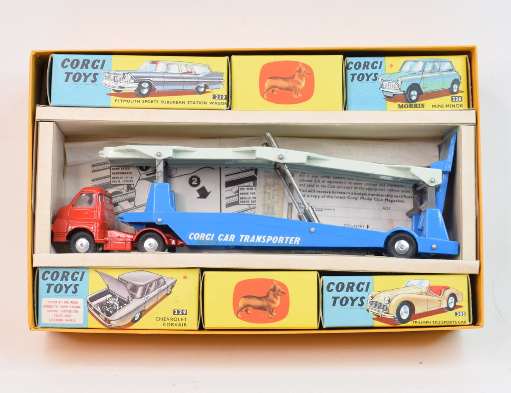 Corgi Toys Gift set 1b Carrimore Transporter with four cars Very Near ...